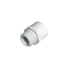 White PVC SCH40 adapter (MPT X glued female) - 1"